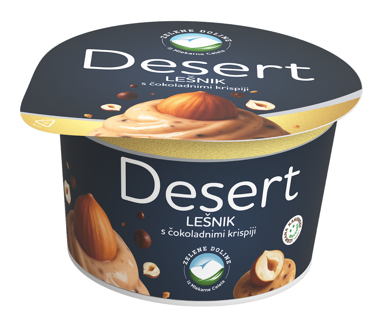 Premium desert Lešnik s čokoladnimi krispiji - Zelene Doline